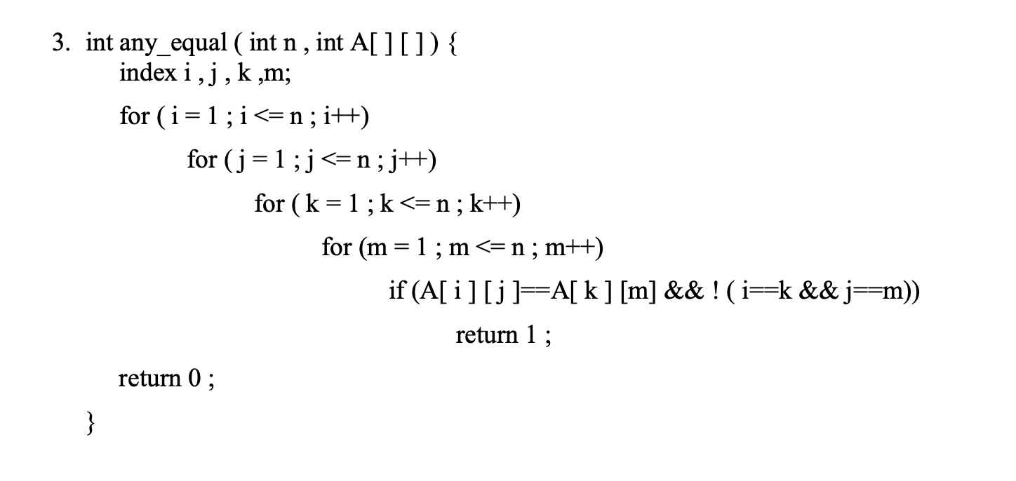 Solved Home Work #2 Analyze the running time of the | Chegg.com