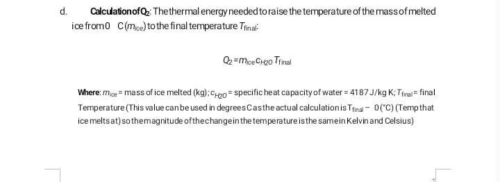 Solved Calculation of Q2 : The thermal energy needed to | Chegg.com