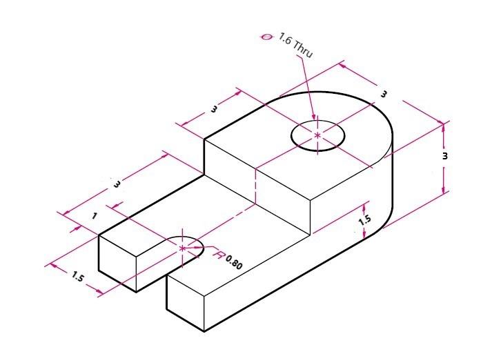 Solved draw its top front and side view in 1st angle | Chegg.com