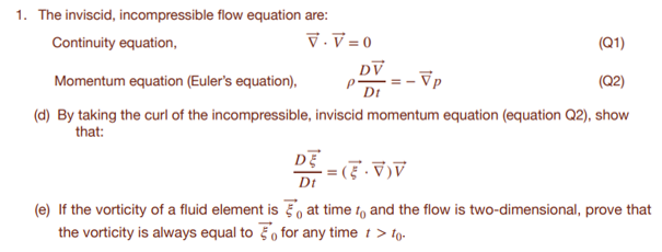 Solved ūp DI 1. The inviscid, incompressible flow equation | Chegg.com