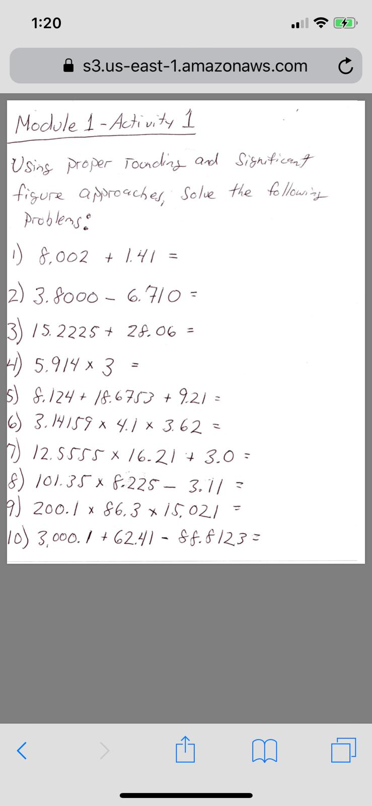 Solved 1:20 s3.us-east-1.amazonaws.com Module 1-Acti vity 1 | Chegg.com