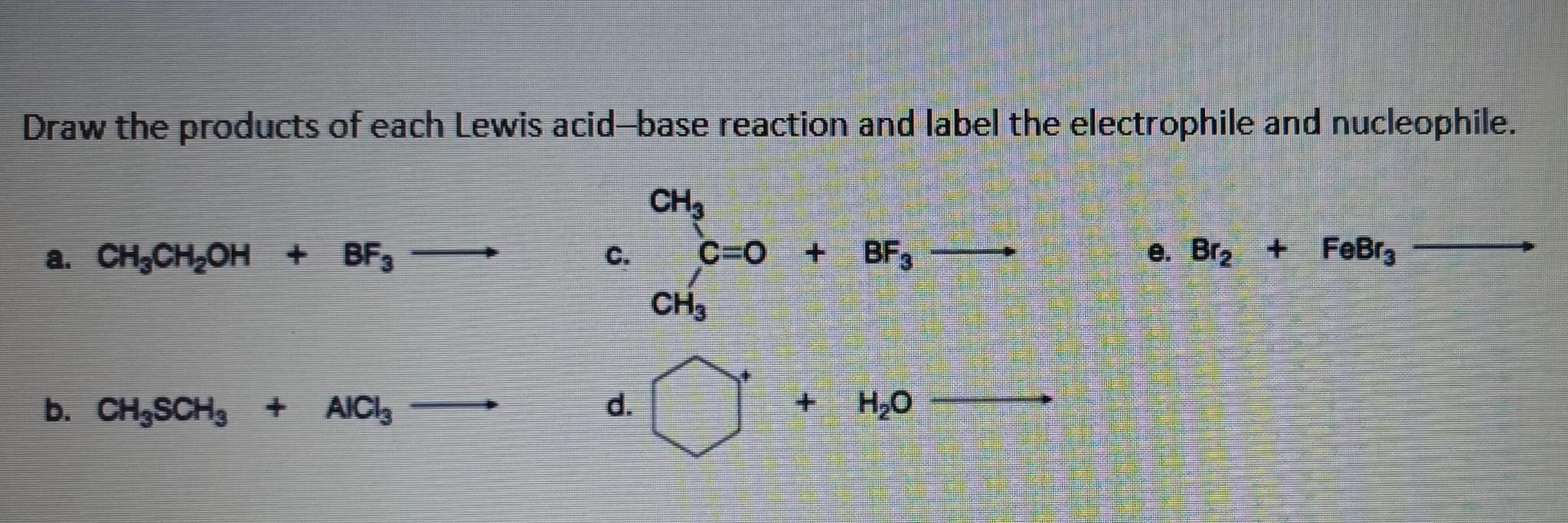 Solved Draw the products of each Lewis acid-base reaction | Chegg.com