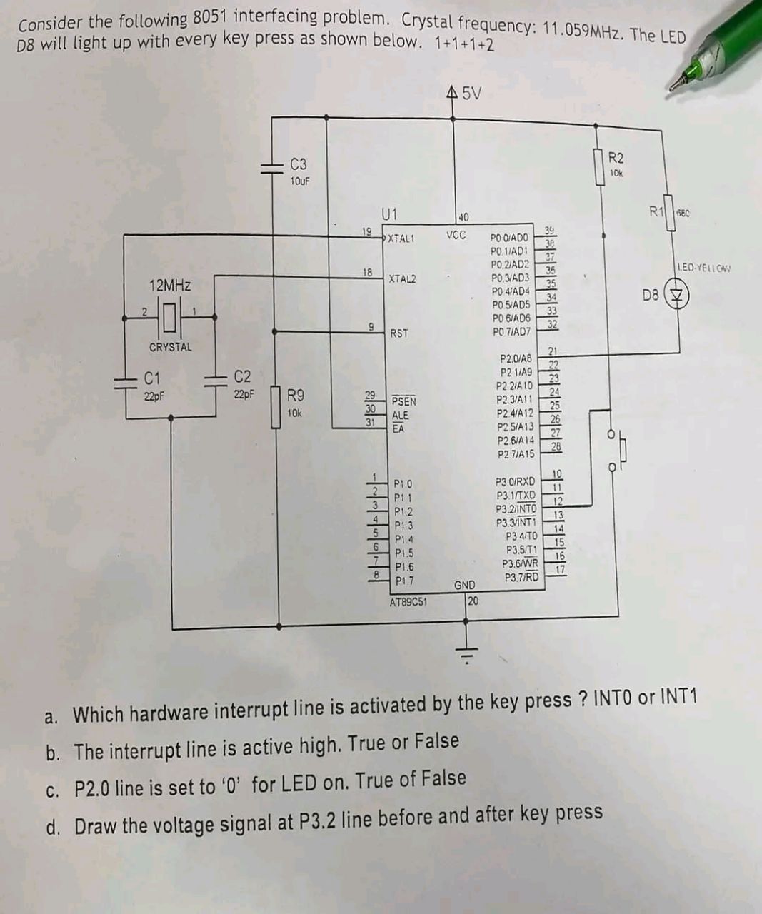 Solved Consider the following 8051 interfacing problem. | Chegg.com