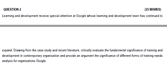 Solved QUESTION 2 (25 MARKS) Learning and development | Chegg.com