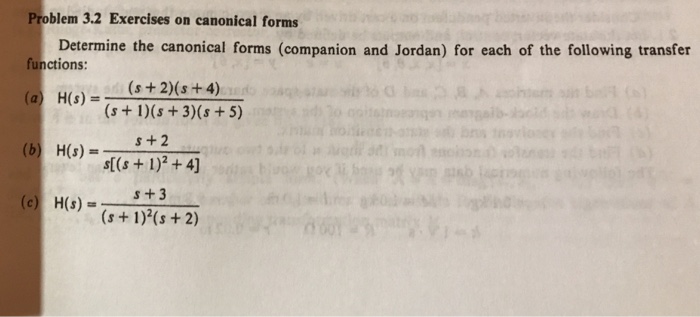 Solved Determine the canonical forms (companion and Jordan) | Chegg.com