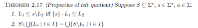 THEOREM 2.17 (Properties of left quotient) Suppose | Chegg.com