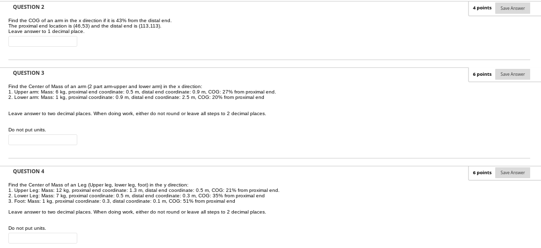 Solved Find the COG of an arm in the x direction if it is | Chegg.com