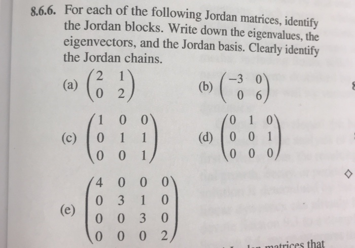 Solved 8 6 6 For Each Of The Following Jordan Matrices