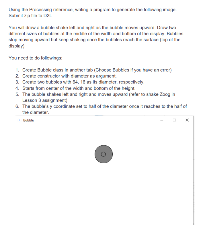 Using the Processing reference, writing a program to | Chegg.com