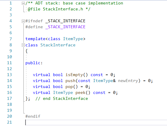 In c++ Arraystack., stackinterface.h and arrary | Chegg.com