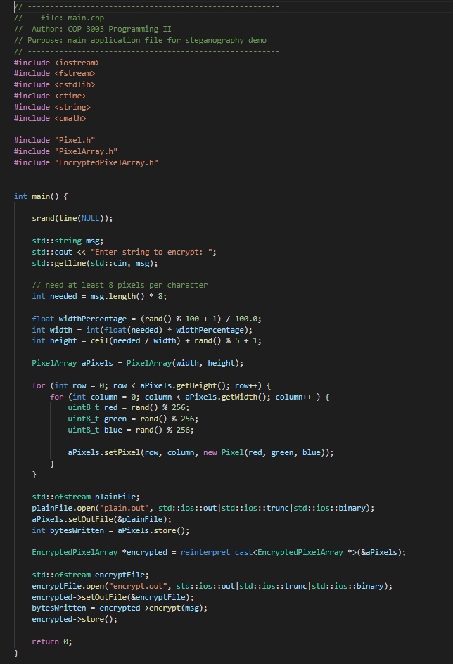 Finish the Stenography project by expanding on your | Chegg.com