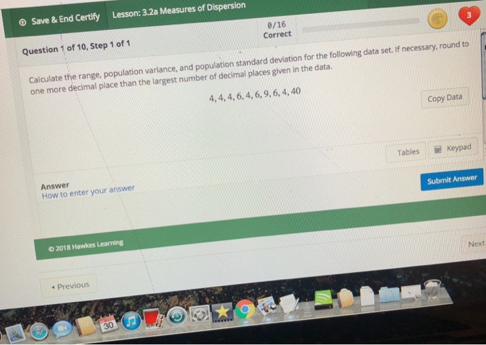 Solved Save & End Certify Lesson: 3.2a Measures of | Chegg.com