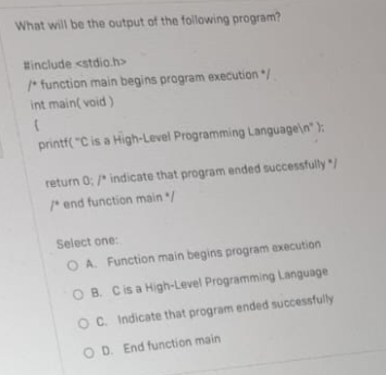 Solved hat will be the output of the following program? | Chegg.com