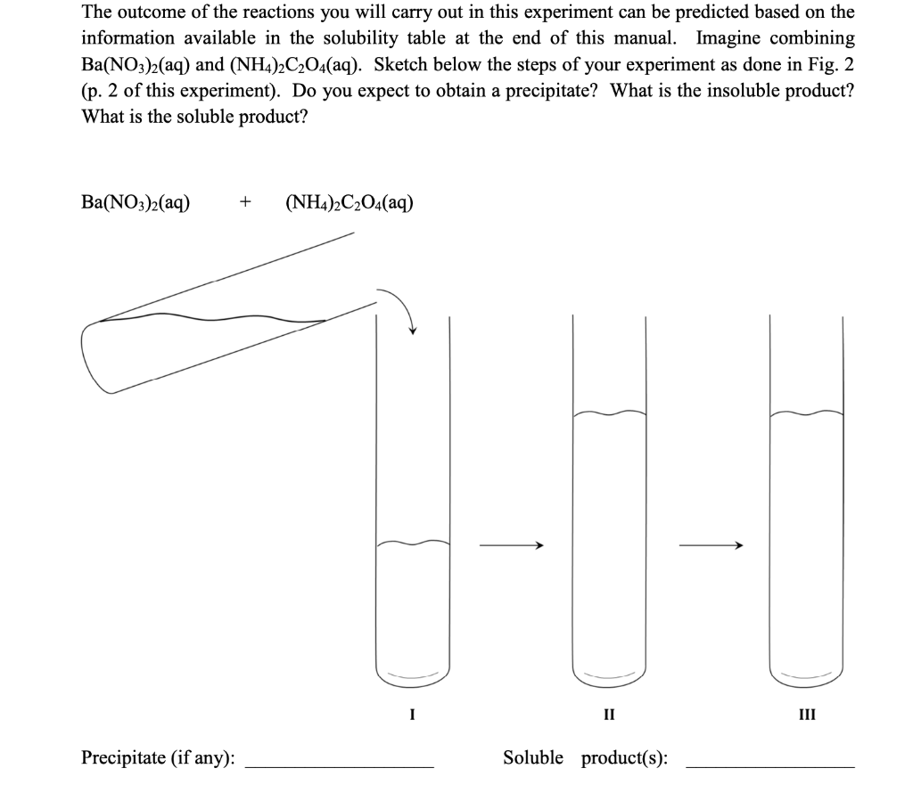 Solved The outcome of the reactions you will carry out in | Chegg.com