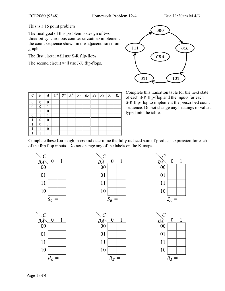 Solved design of two three-bit synchronous counter circuits | Chegg.com