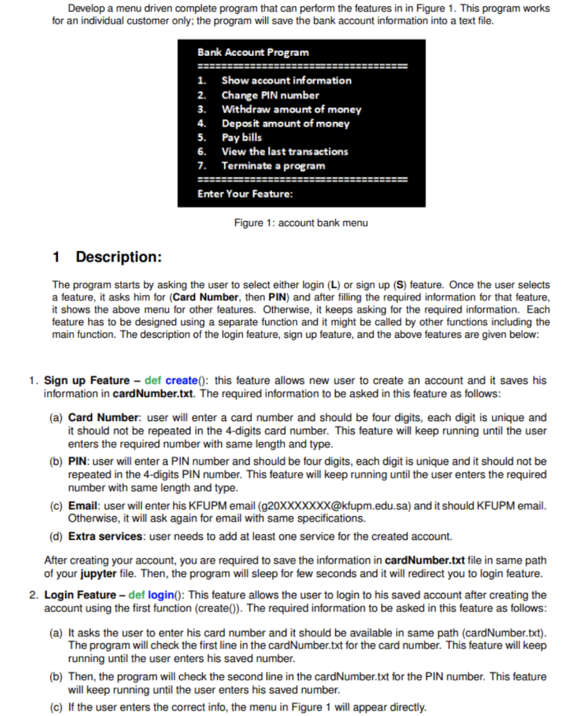 Solved Develop a menu driven complete program that can | Chegg.com