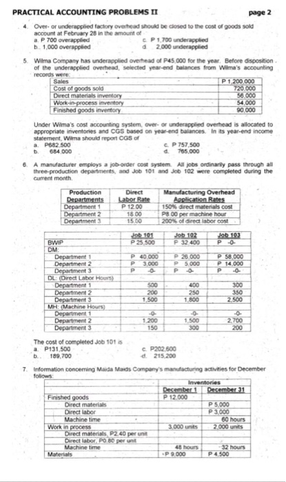 Solved 1/21 PRACTICAL ACCOUNTING PROBLEMSII Multiple | Chegg.com