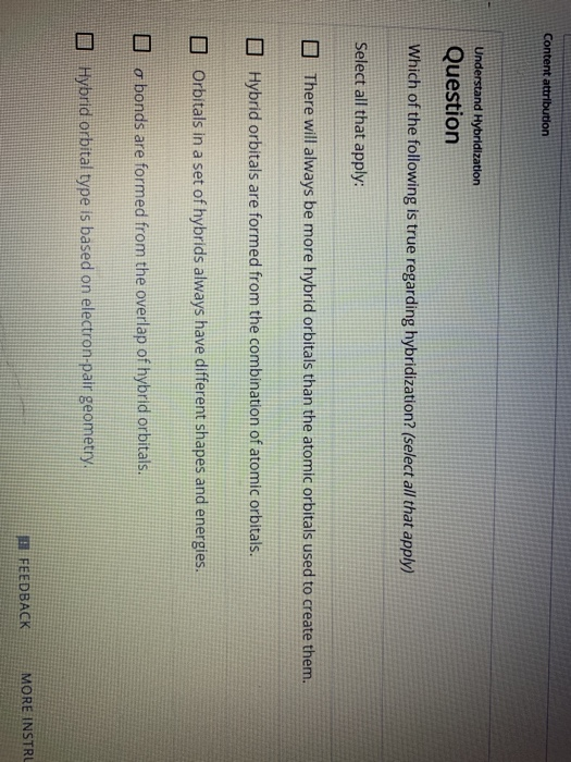 Solved Content attribution Understand Hybridization Question | Chegg.com