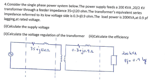 Solved 4.Consider the single phase power system below. The | Chegg.com