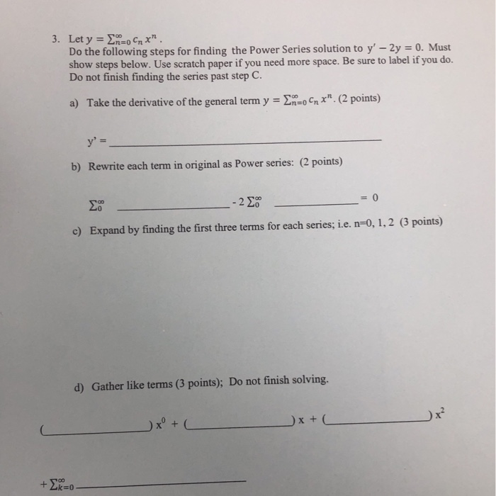 Solved 3. Let y Do the following steps for finding the Power | Chegg.com