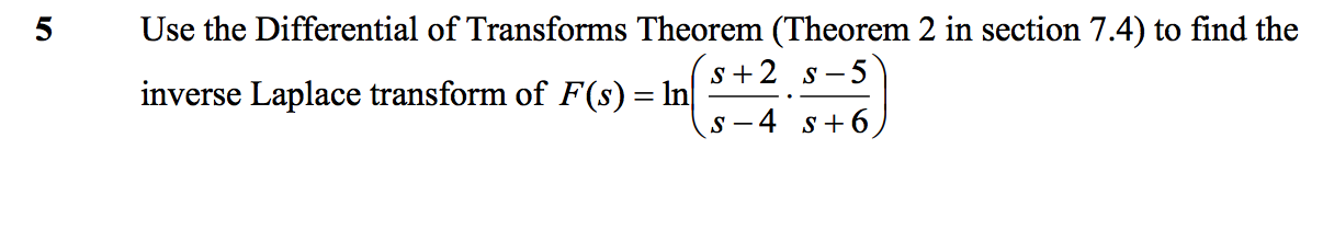 Solved 5 Use the Differential of Transforms Theorem (Theorem | Chegg.com