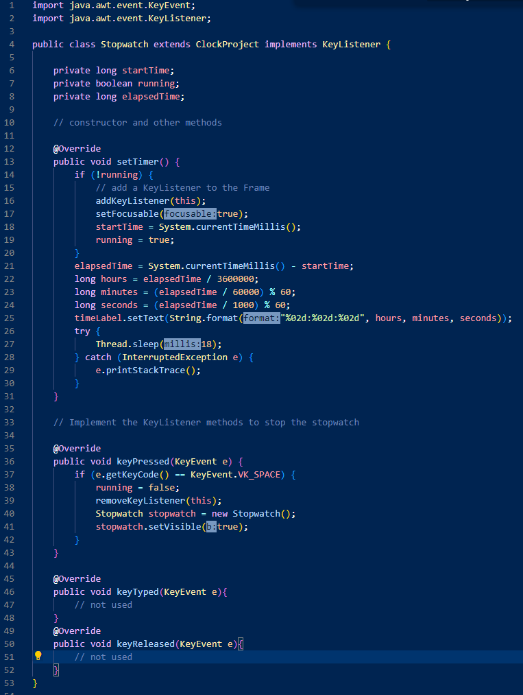 Solved Why doesn't the Clock switch to the Stopwatch when | Chegg.com
