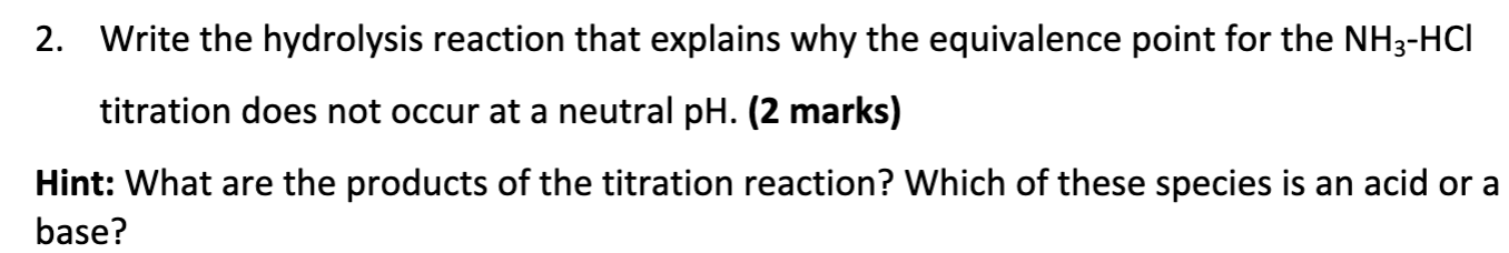 Solved Part 1: Titration of NH3 solution with HCl solution | Chegg.com
