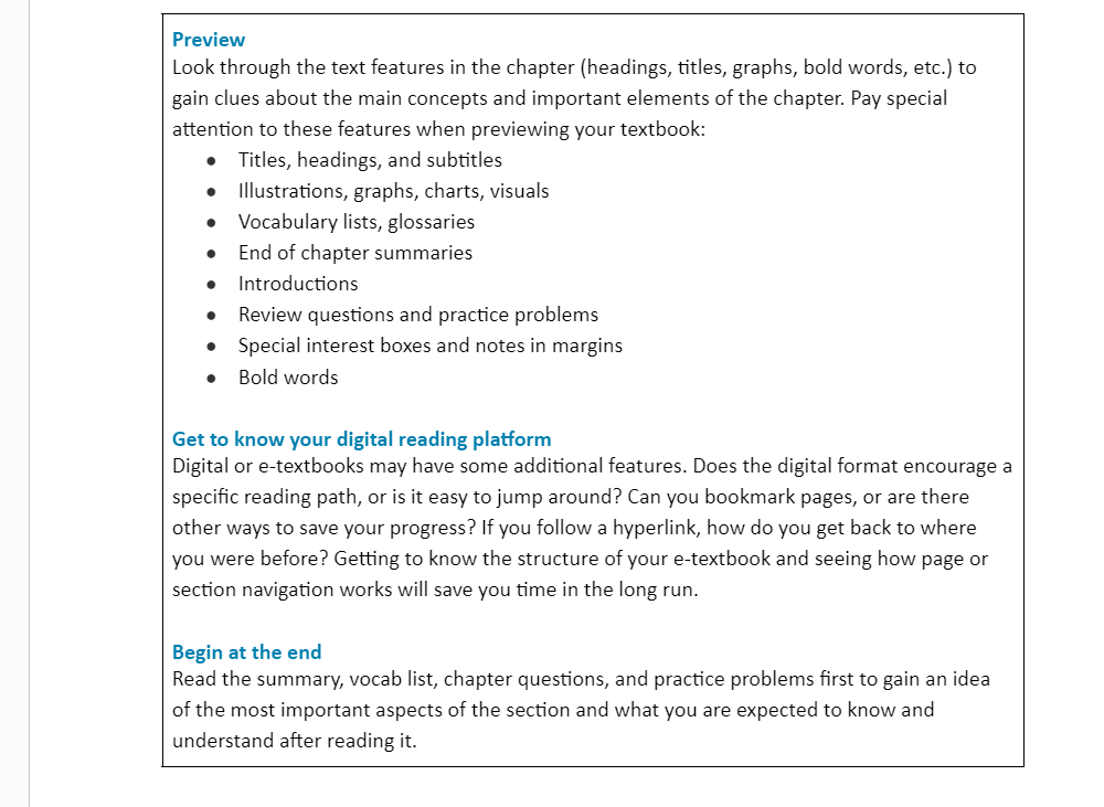 Preview Look through the text features in the chapter | Chegg.com