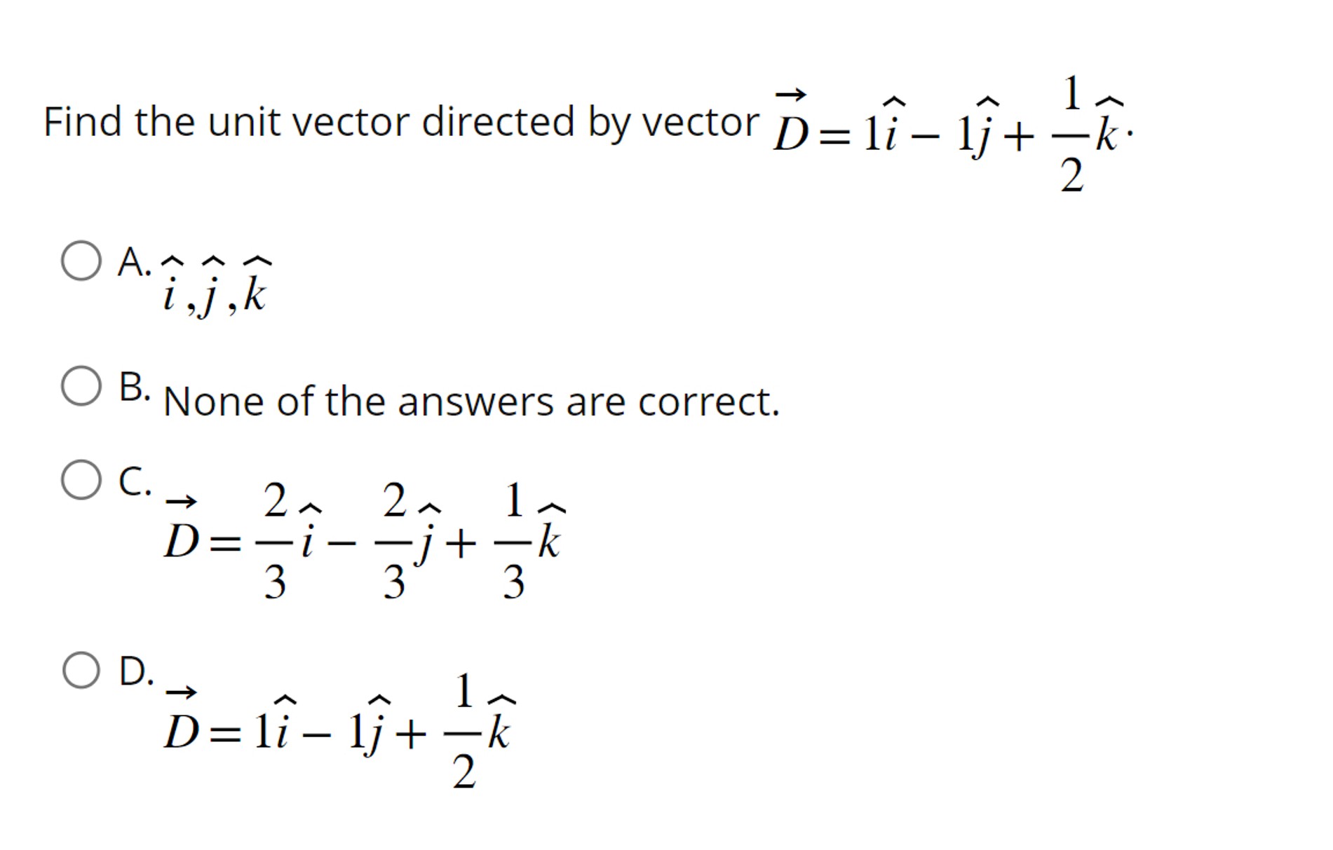 Solved Find the unit vector directed by vector | Chegg.com