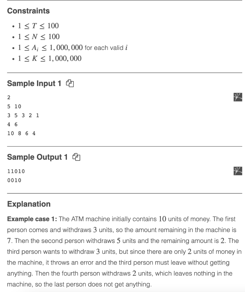 Solved There is an ATM machine. Initially, it contains a | Chegg.com