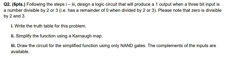 Solved Q2. (6pts.) Following the steps i- iii, design a | Chegg.com