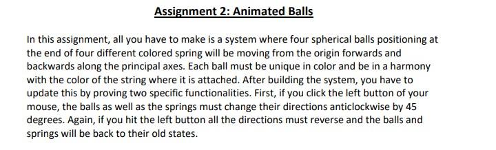 Solved Assignment 2: Animated Balls In this assignment, all | Chegg.com