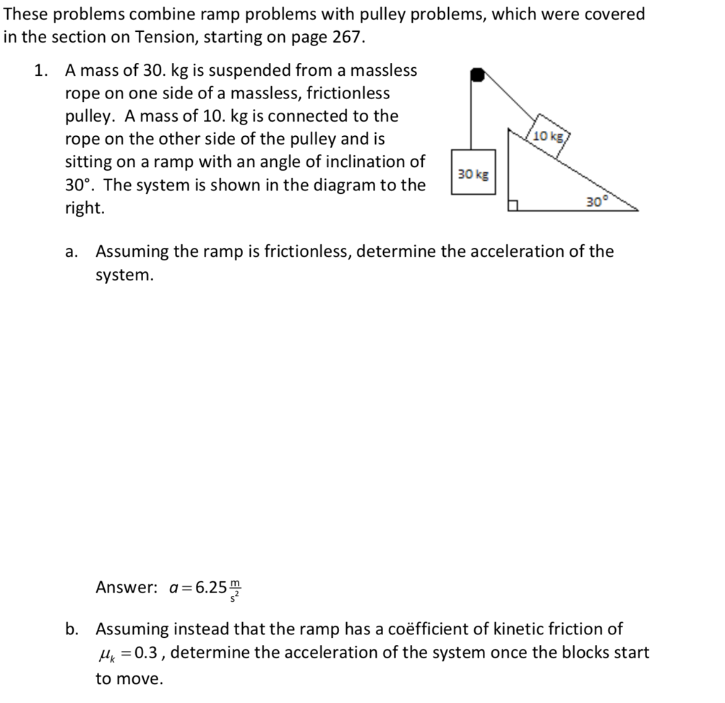 Solved These problems combine ramp problems with pulley | Chegg.com