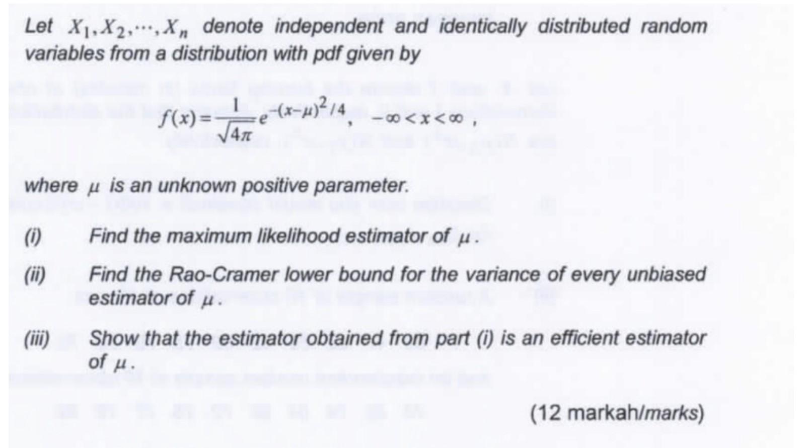 Solved Let X1, X2, Xn denote independent and identically | Chegg.com