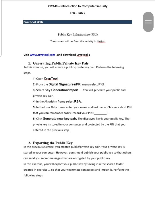 C12440 Introduction to Computer Security LP8 Lab 2 | Chegg.com