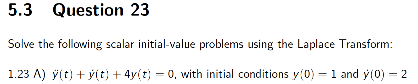 Solved 5.3 Question 23 Solve the following scalar | Chegg.com