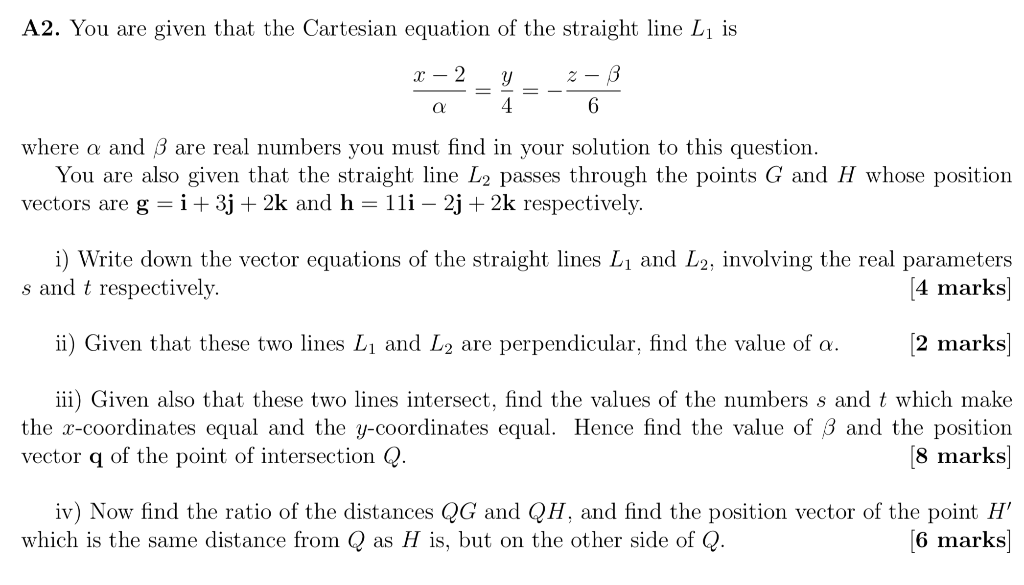 Solved A2. You are given that the Cartesian equation of the | Chegg.com