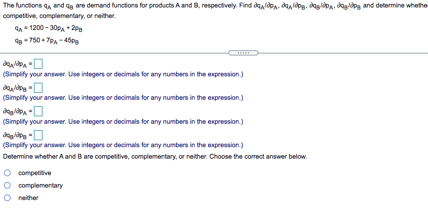Solved The functions A and 48 are demand functions for | Chegg.com