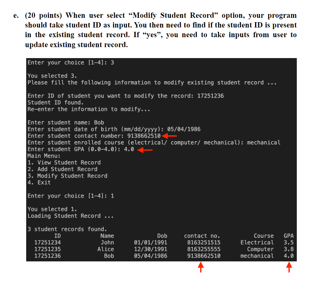 Solved Write a C program to manage the records of student | Chegg.com