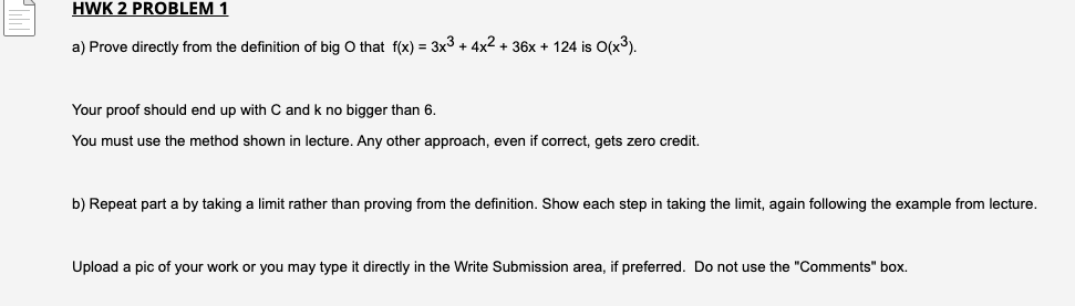 Solved HWK 2 PROBLEM 1 a) Prove directly from the definition | Chegg.com