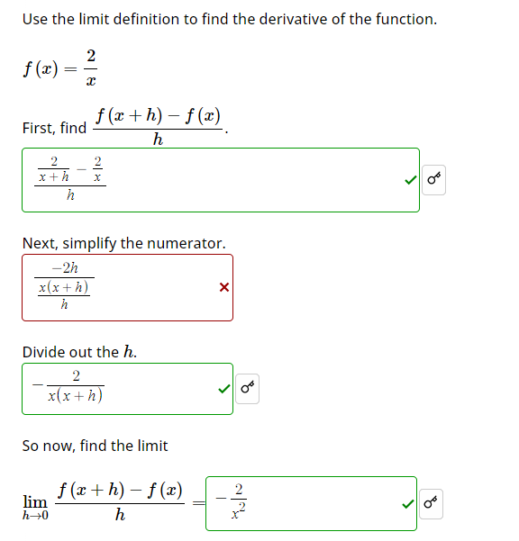 Solved Use the limit definition to find the derivative of | Chegg.com