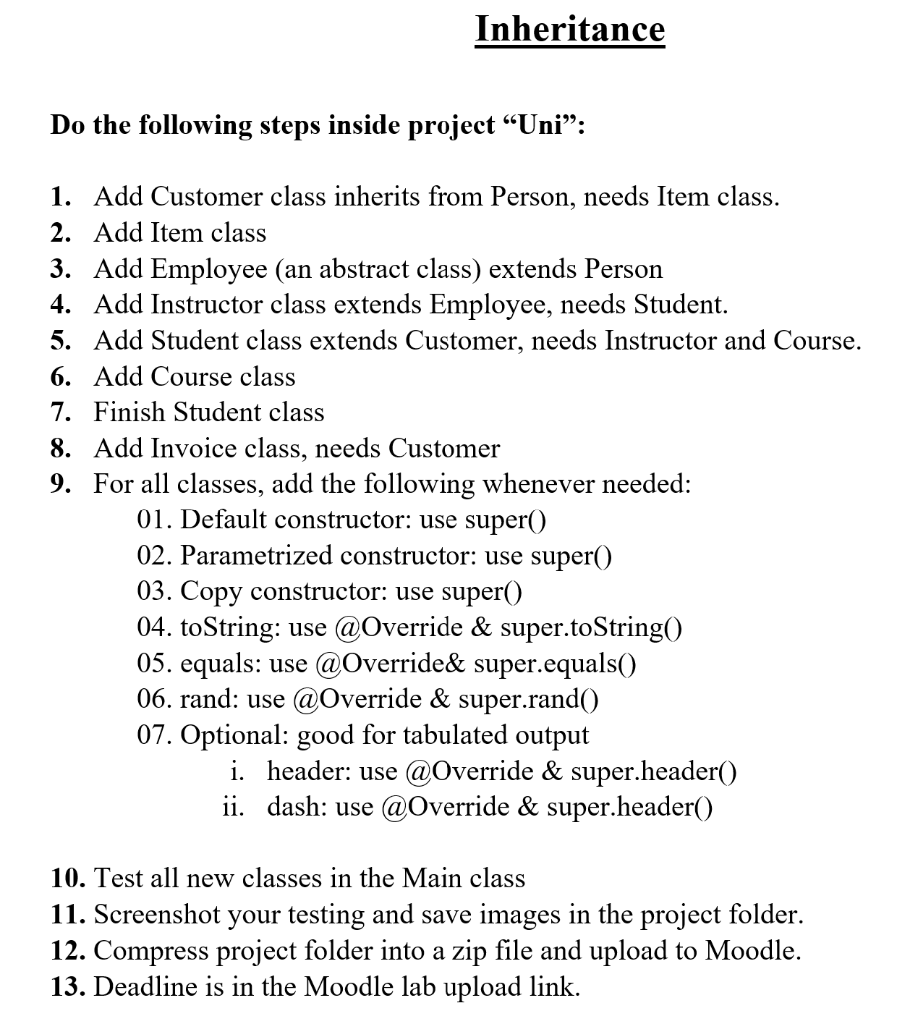 Solved Inheritance Do the following steps inside project | Chegg.com