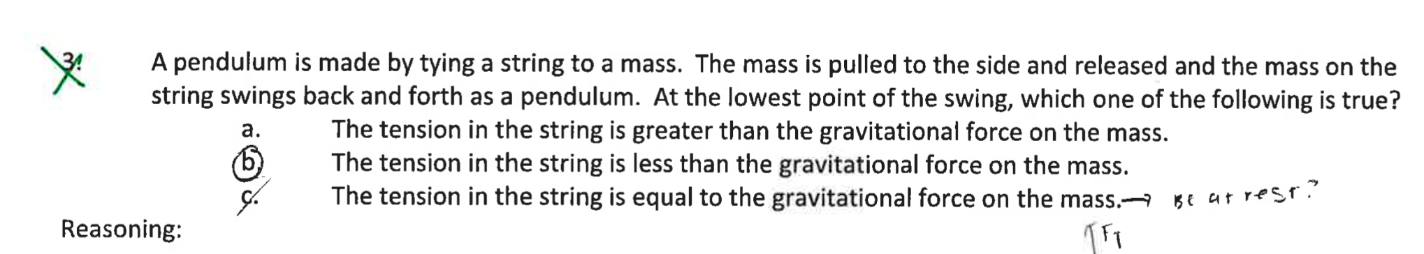 Solved a. X A pendulum is made by tying a string to a mass. | Chegg.com