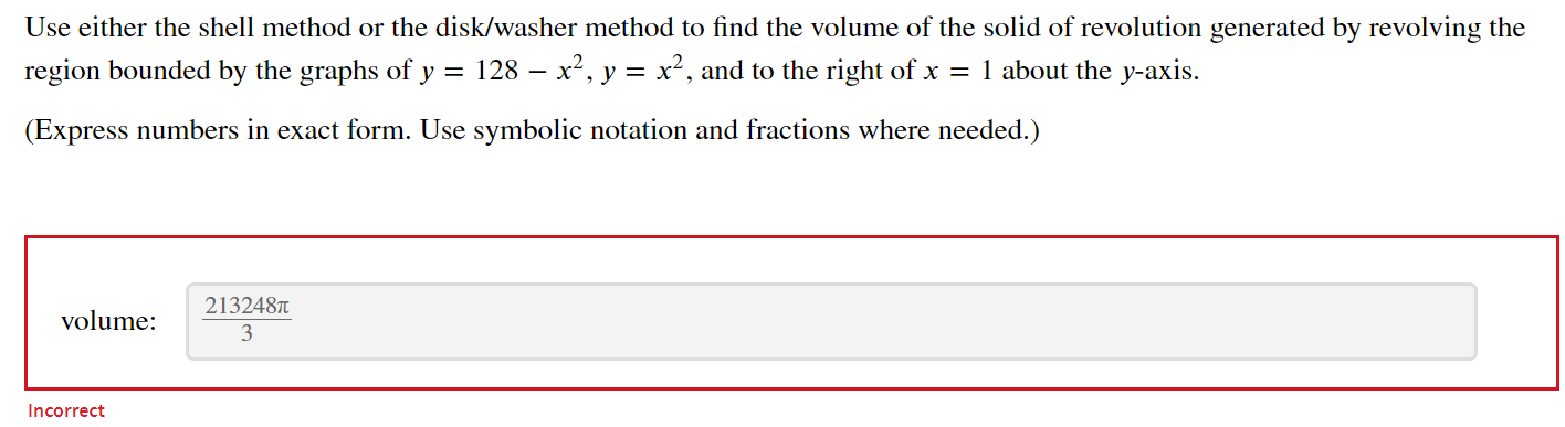 Solved Use either the shell method or the disk/washer method | Chegg.com