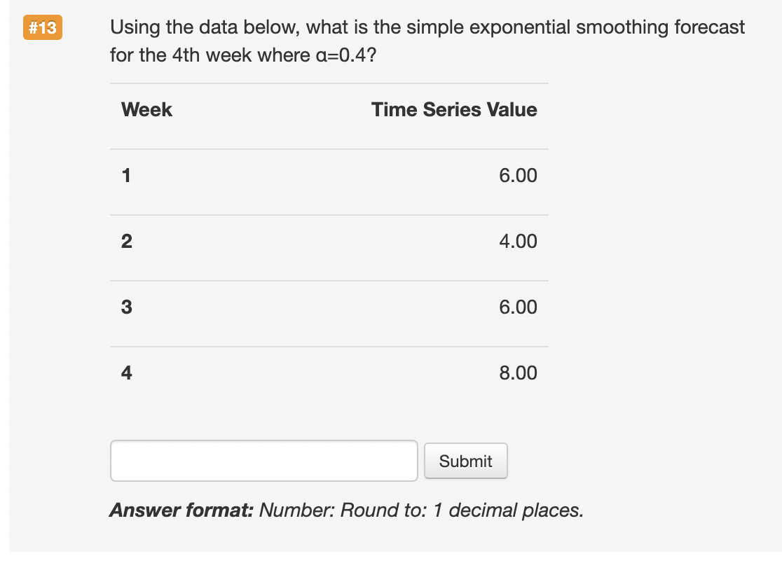 Using the data below, what is the simple exponential | Chegg.com