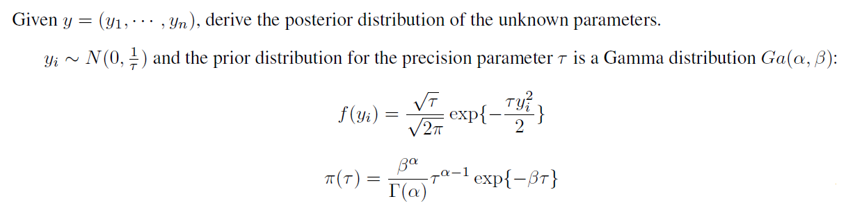 Solved Yi Given y = (41, ... , Yn), derive the posterior | Chegg.com