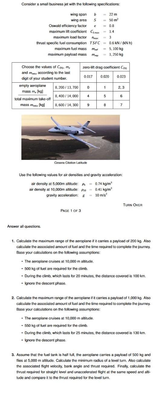 Solved For choosing the zero-lift drag coefficient(CDo), | Chegg.com