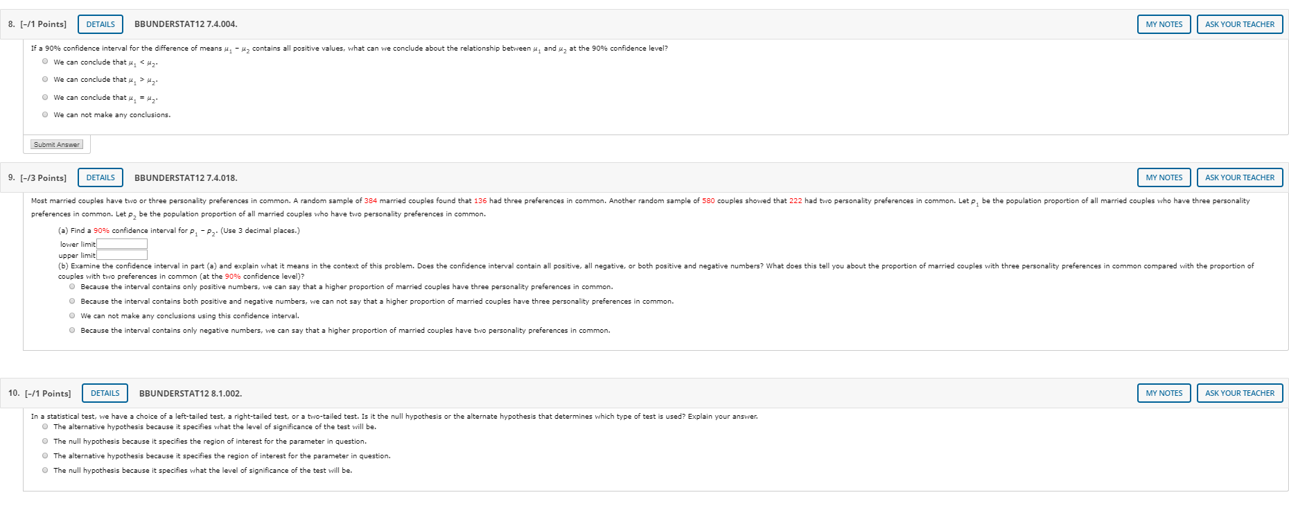 Solved MY NOTES ASK YOUR TEACHER 8. (-/1 Points] DETAILS | Chegg.com
