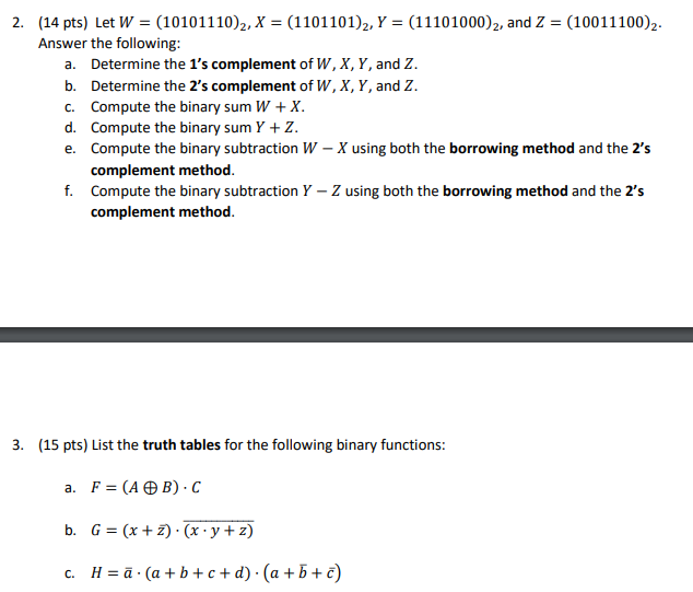 Solved 1. (12 pts) Convert the following numbers to the | Chegg.com