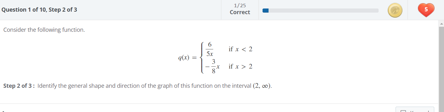 Solved Question 1 of 10, Step 2 of 3 1/25 Correct 5 Consider | Chegg.com